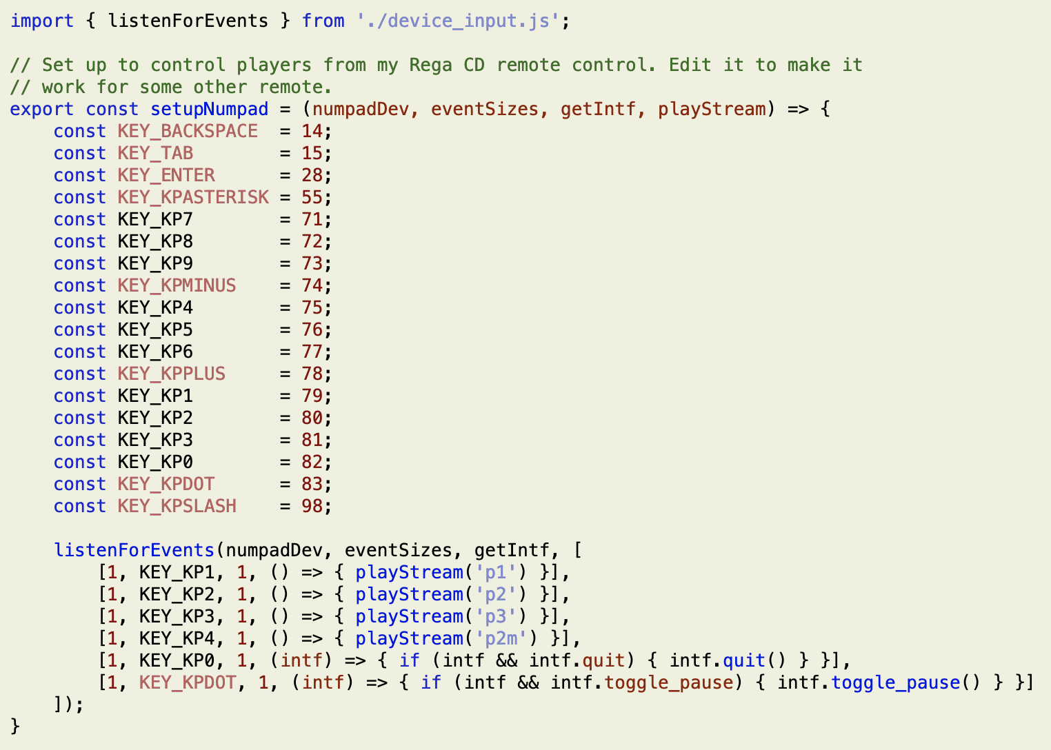 (javascript) Strange highlighting for defining a sequence of constants ...