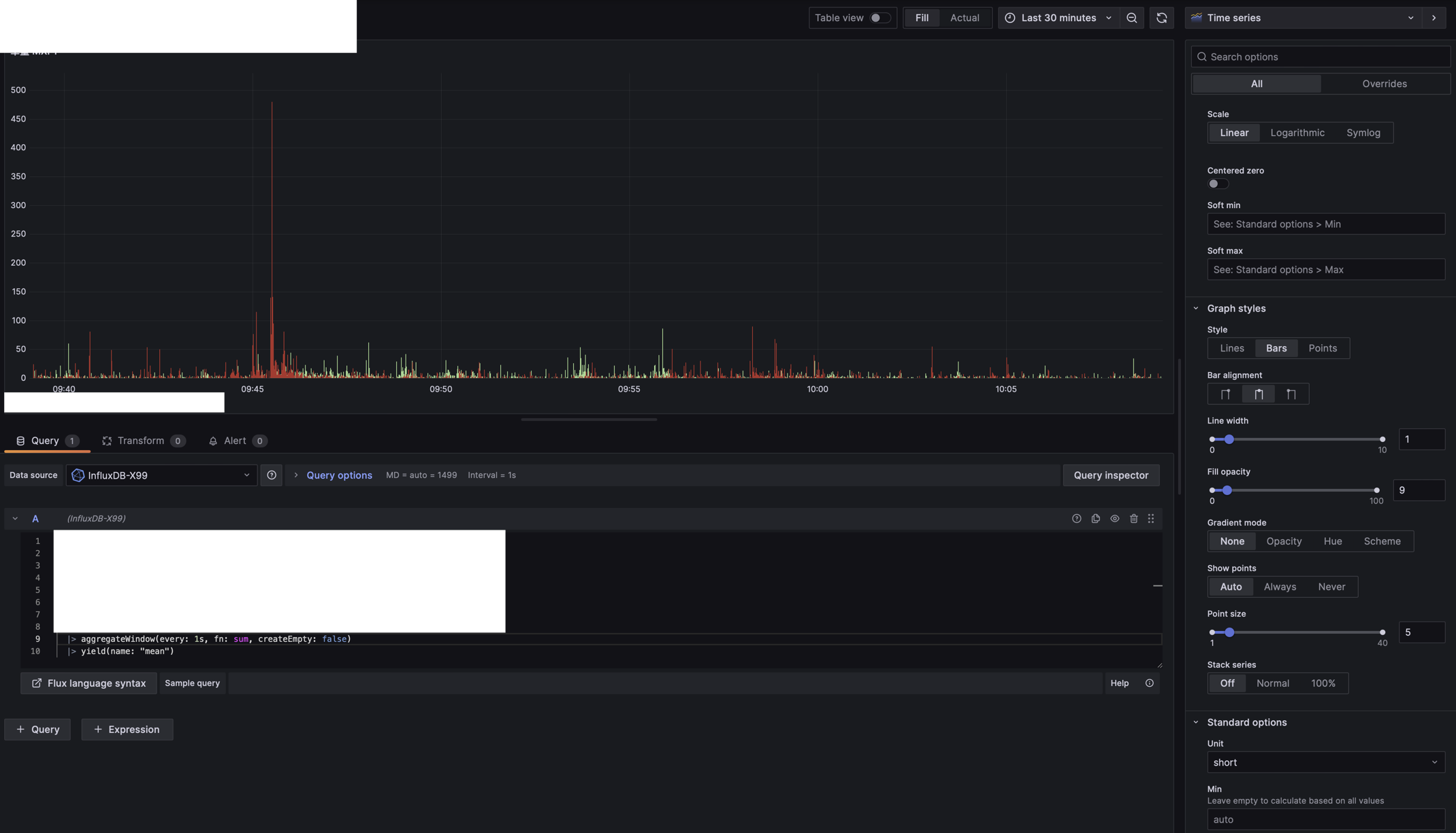 After upgrading to 10.2.0 Time series Bars it not readable · Issue #77765 · grafana/grafana · GitHub