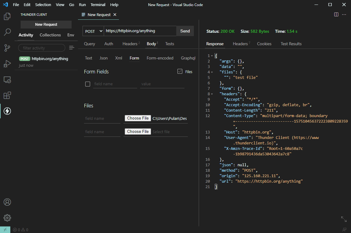 File Upload not working with Remote - WSL · Issue #158 · thunderclient/thunder-client-support ...