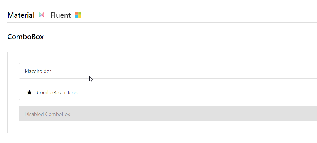 [Gallery][Skia.GTK] Fluent combobox is not Working properly and for Material the combobox is ...