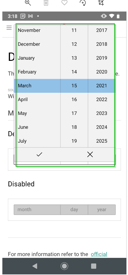 [Gallery][iOS] For Material, Fluent, and Cupertino, to choose the date, calendar is not ...