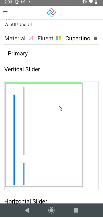 [Gallery][Wasm] Cupertino- Slider for vertical is not sliding properly. · Issue #5560 ...