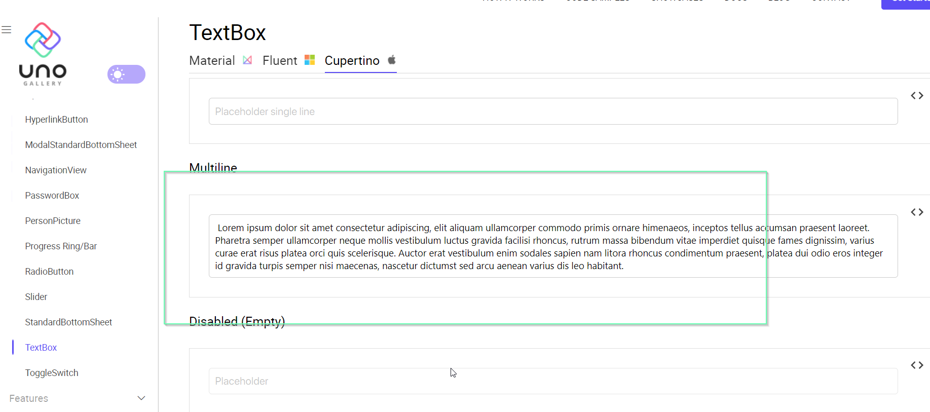 [Gallery][Android/iOS/Wasm] Textbox and Combobox - PlaceholderText disappears when switching ...