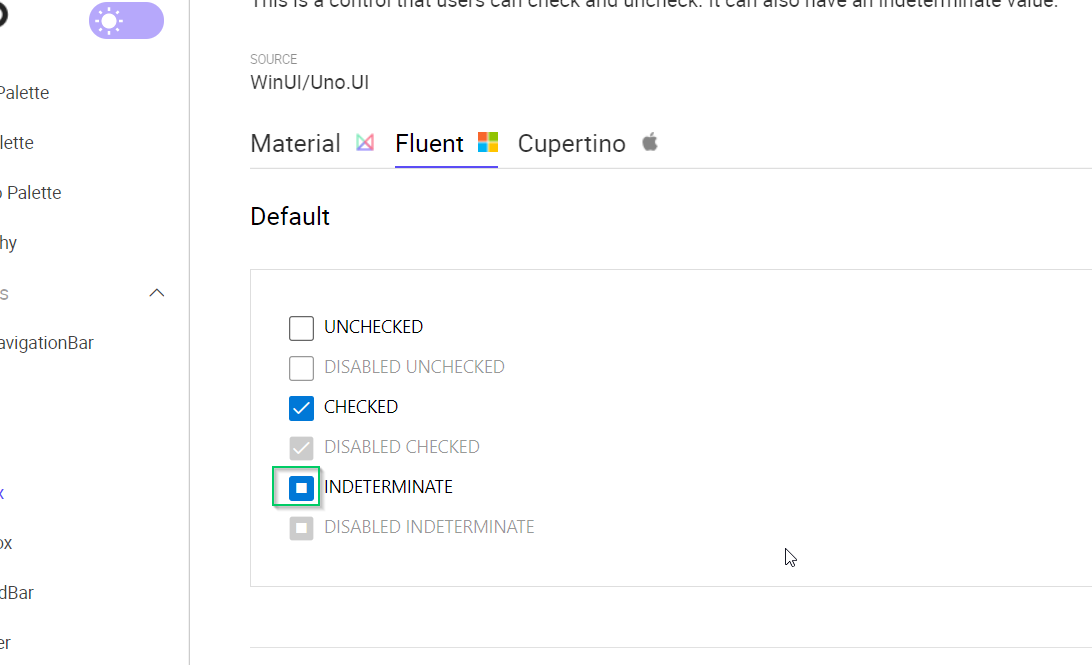 [Gallery][Skia.GTK]Fluent Checkbox -Box for Indeterminate is not displaying correctly. · Issue ...