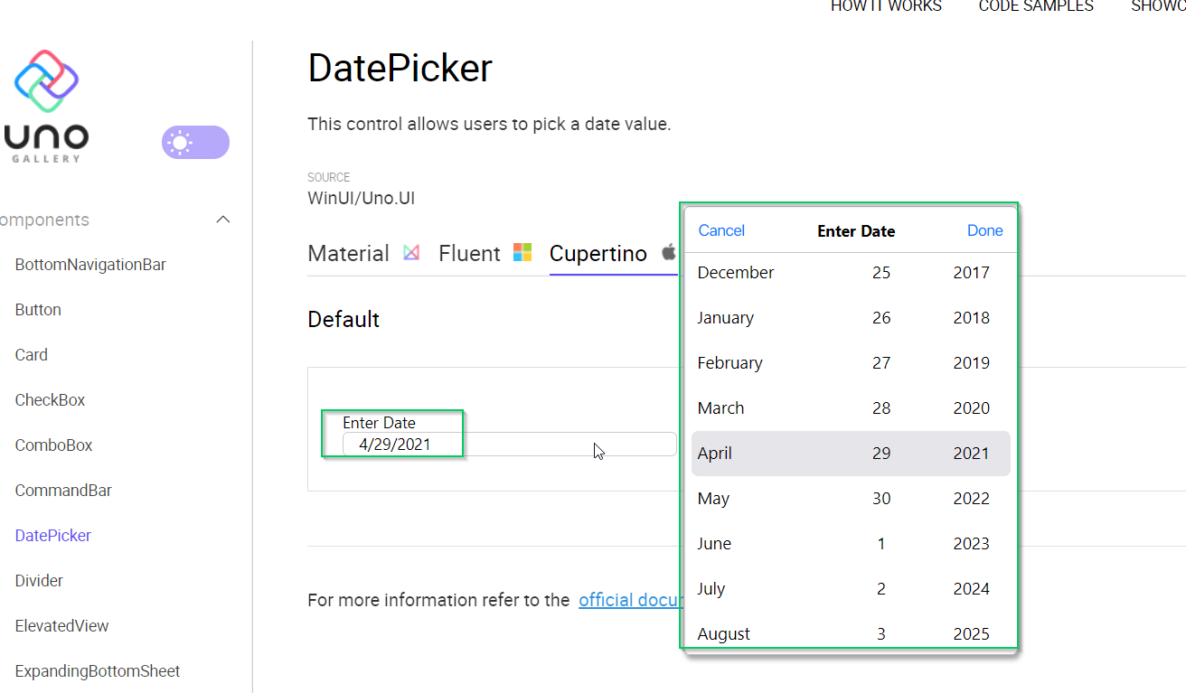 [Gallery][Skia.GTK]DatePicker Calendar is not working properly, not able to select the date. for ...