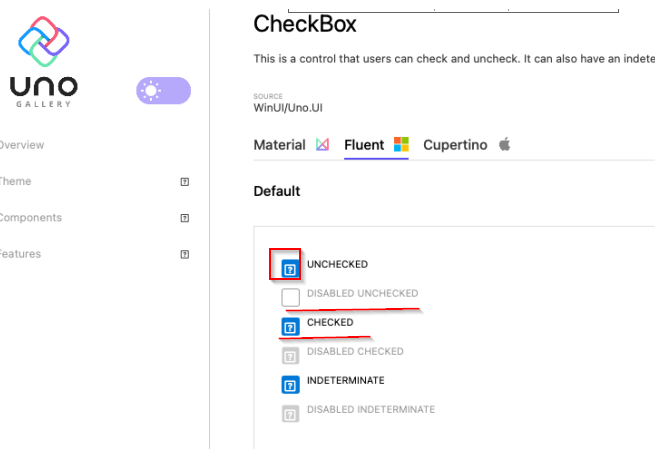 [Gallery][MacOS] Checkbox (Fluent) - Checkbox name and the checkbox is not align properly and ...