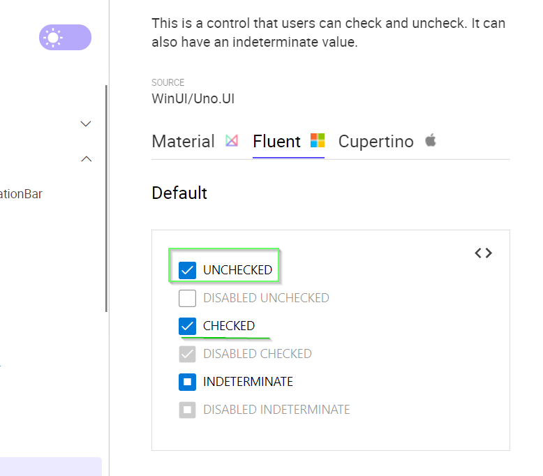 [Gallery][MacOS] Checkbox (Fluent) - Checkbox name and the checkbox is not align properly and ...