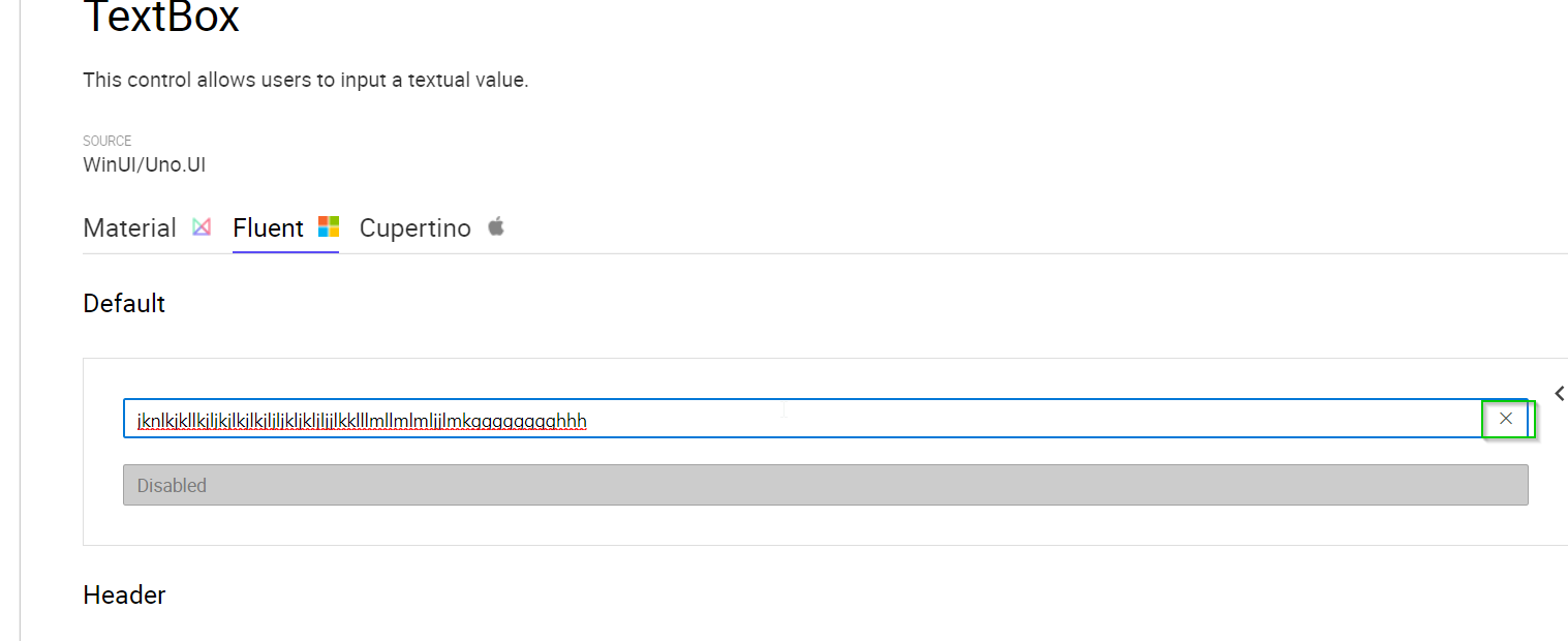 [Gallery][WASM] TextBox- The clear sign(X) is not displaying in night mode for Fluent. · Issue ...