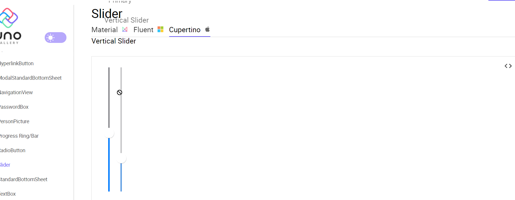 [Gallery][Wasm] Cupertino- Slider for vertical is not sliding properly. · Issue #5560 ...