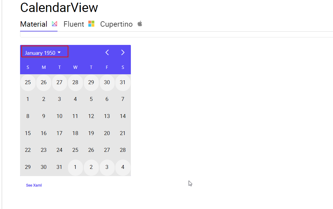 [Gallery][Android] CalendarView- For Calendarview when go to Decade view and choose past year ...