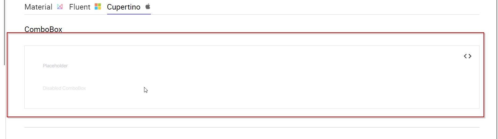 [Gallery][Wasm/iOS/Android] Textbox, DatePicker, Combobox, PasswordBox- For Cupertino when theme ...