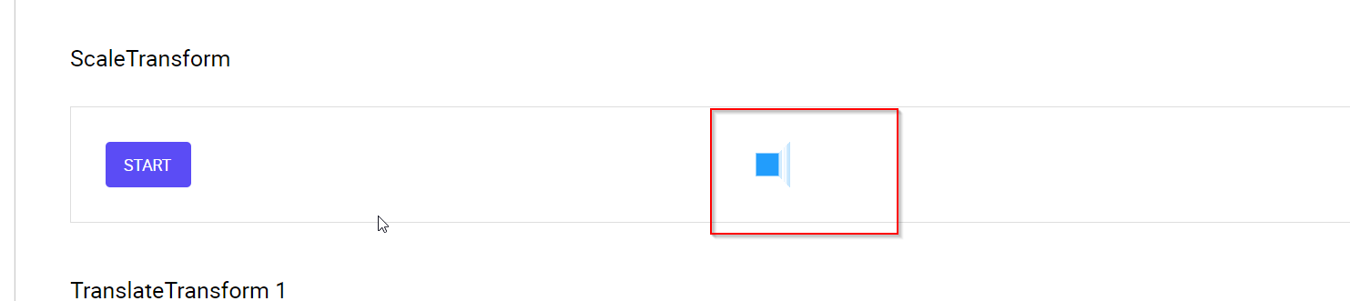 [Gallery][Wasm] Animation- For 'ScaleTransform' option after animation the Box is leaving the ...