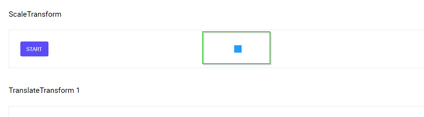 [Gallery][Wasm] Animation- For 'ScaleTransform' option after animation the Box is leaving the ...
