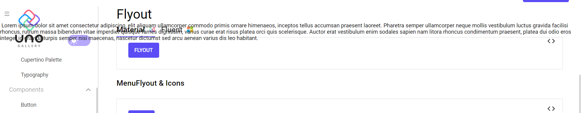[Gallery][Wasm/iOS/Android] Flyout - For the Material 'Flyout' option the text is overlapping ...