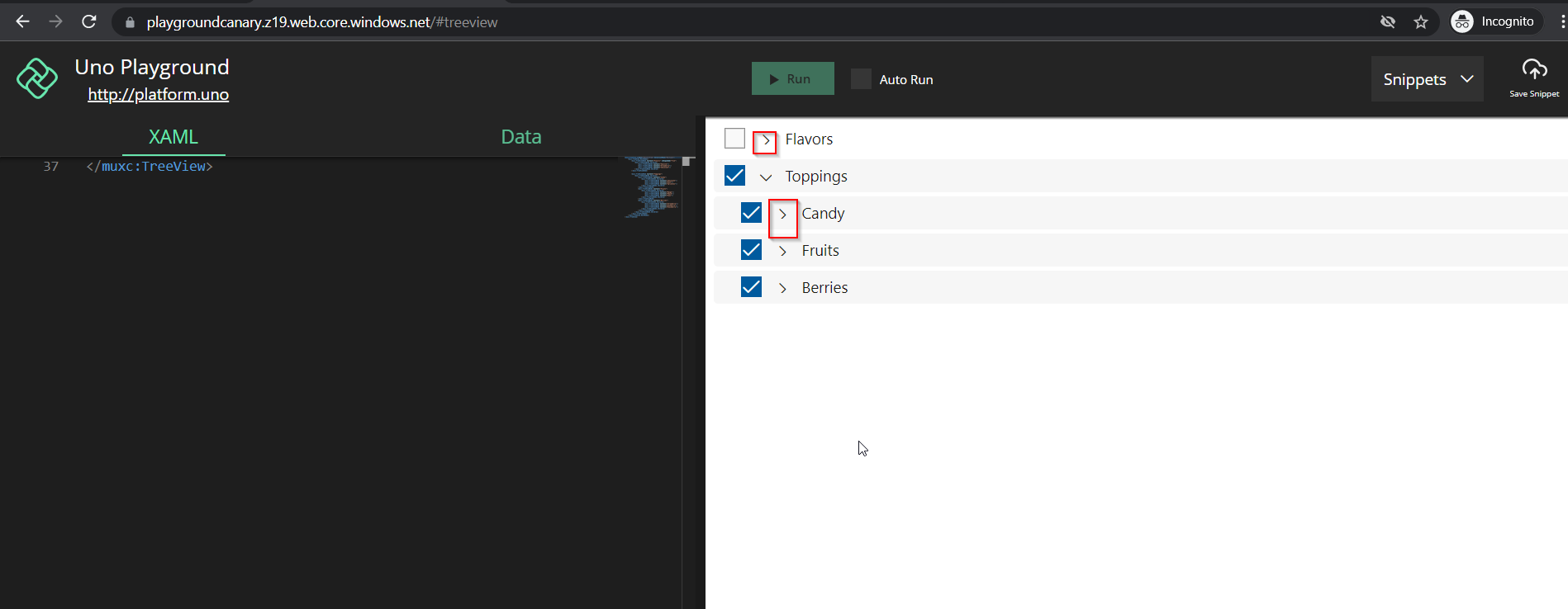 [Playground]TreeView-The Arrow sign is not properly displaying. · Issue #7757 · unoplatform/uno ...