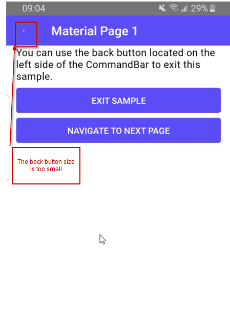 [Gallery][Android] Commandbar,TabBar and NavigationBar-Back arrow button on Commandbar and Close ...