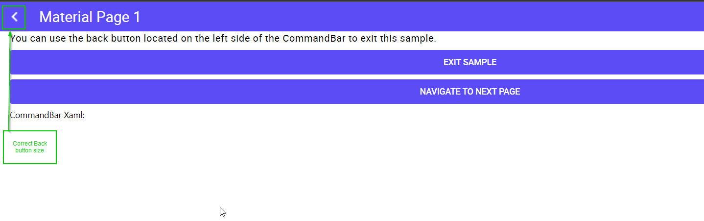 [Gallery][Android] Commandbar,TabBar and NavigationBar-Back arrow button on Commandbar and Close ...