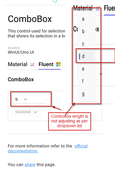 [Gallery][iOS]ComboBox(Fluent) The length of the combobox is not adjusting as per the selected ...