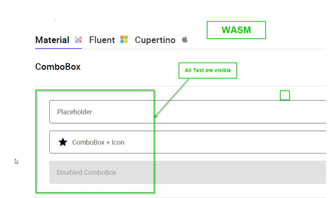 [Gallery][iOS/Catalyst]Combobox (Material)- Text 'Placeholder ...