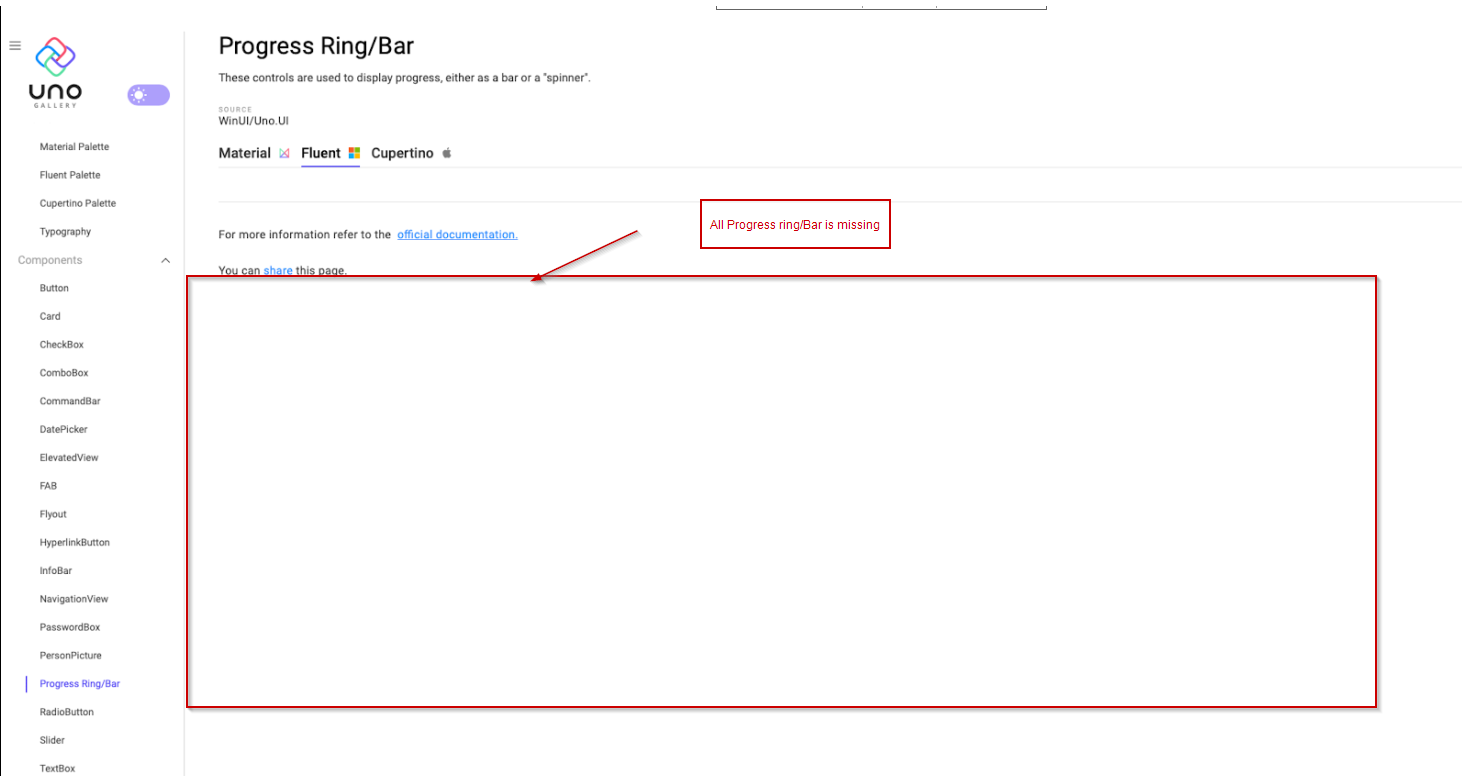 [Gallery][iOS/Catalyst] ProgressRing/Bar -All progressing/Bar is missing. · Issue #8695 ...