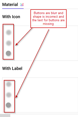 [Gallery][iOS]FAB- All Fab buttons looking Blur, shapes are incorrect ...