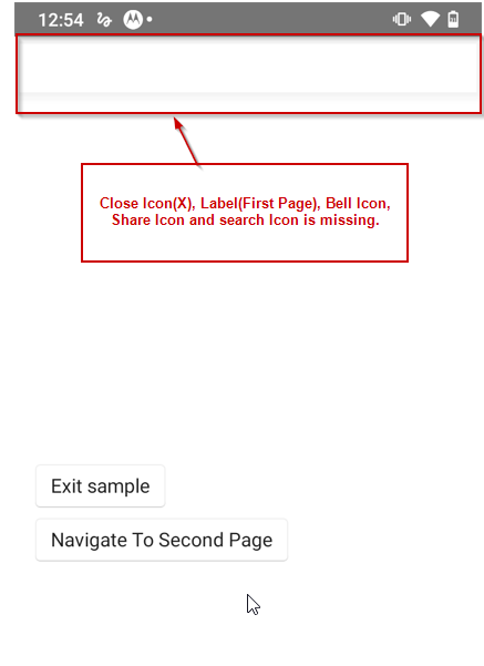 [Gallery][Android] NavigationBar-Top Header(Close Icon, Bell, Share and Search Icon) is missing ...