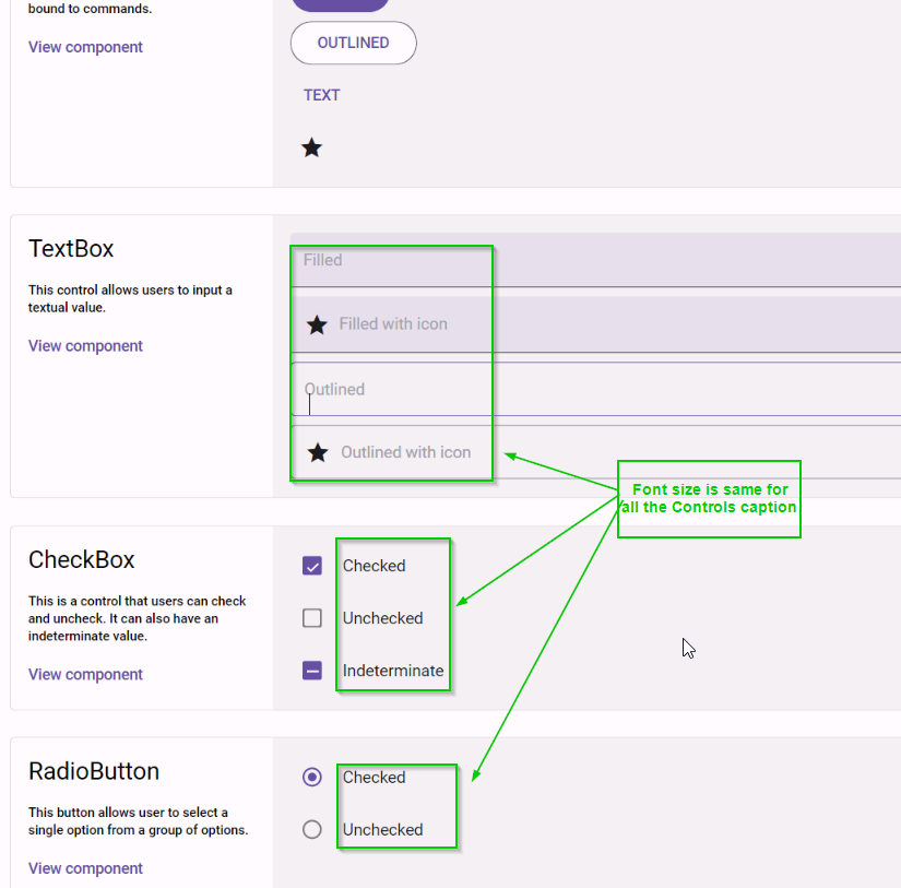 [Gallery][Wasm/iOS/Android]Overview(Material) - The font size is small for the checkbox options ...