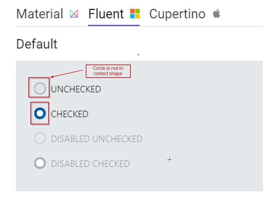 [Gallery][Skia.GTK]RadioButton(Fluent)- Shape of the circle for radio buttons is not properly ...