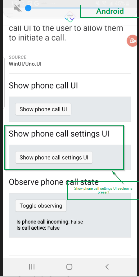 [Gallery][iOS]PhoneCallManager- 'Show phone call settings UI' section is missing. · Issue #11179 ...