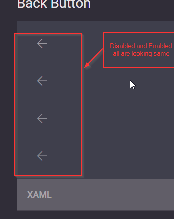 [Gallery][Wasm]Button(Fluent)-Disabled back button are not displaying as Disabled. · Issue ...