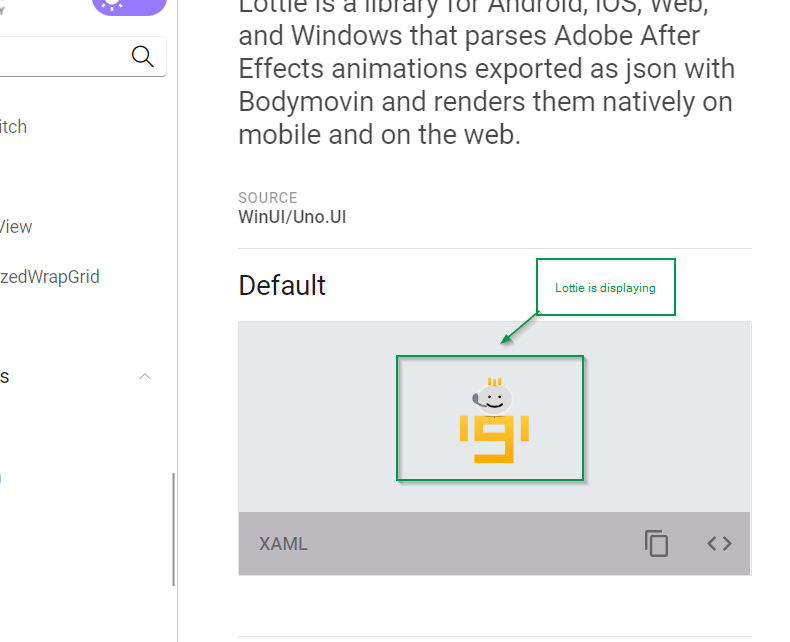 [Gallery-4X][Wasm]Lottie- Lottie is missing · Issue #13157 · unoplatform/uno · GitHub