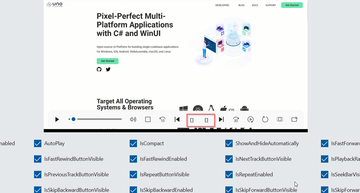 [Gallery][Wasm/Android/iOS]MediaPlayerElement , Fastforward and Fastrewind buttons are not ...