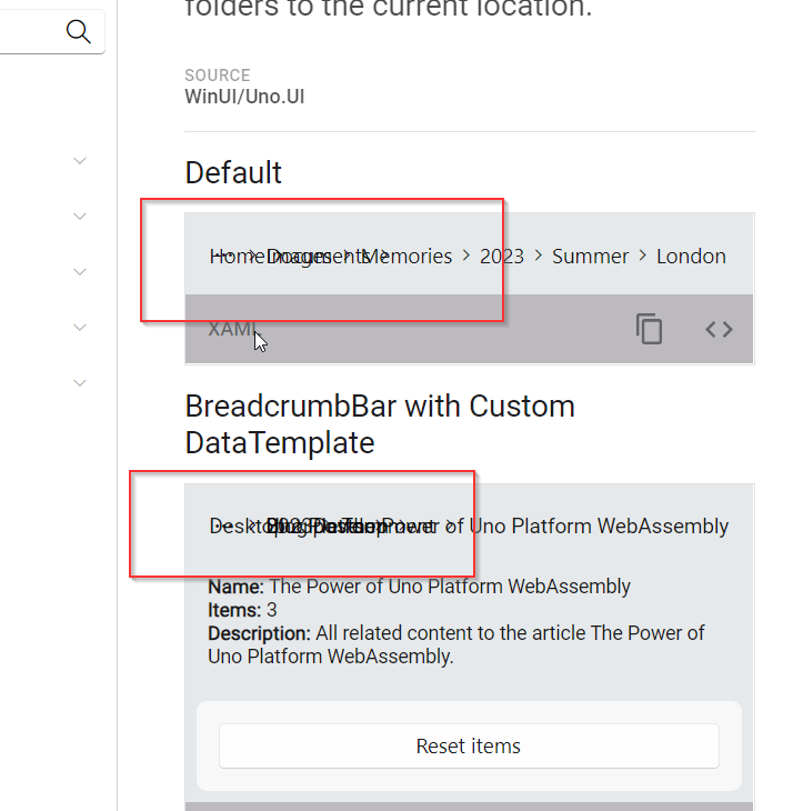 [Gallery][5.0, 4X][Wasm] when reduce screen size, nodes of breadcrumb bar displays overlapped on ...
