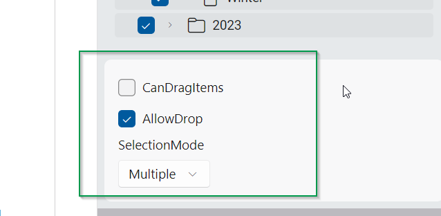 [Gallery-4X][All Platform]TreeView- 'Allow Drop', 'Can Drag Items', 'Selection mode' options are ...