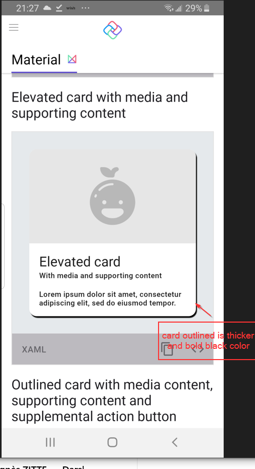 [Gallery][Android]Card- Outline For the elevated card Image is very ...