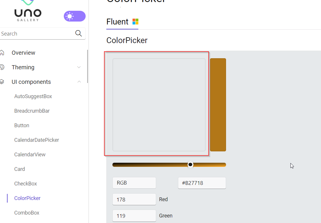 [Gallery][Wasm]ColorPicker- ColorPicker box is not displaying any color. · Issue #13754 ...