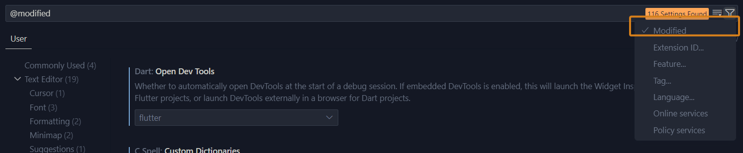 Add filter with date in modified setting · Issue #169955 · microsoft/vscode · GitHub