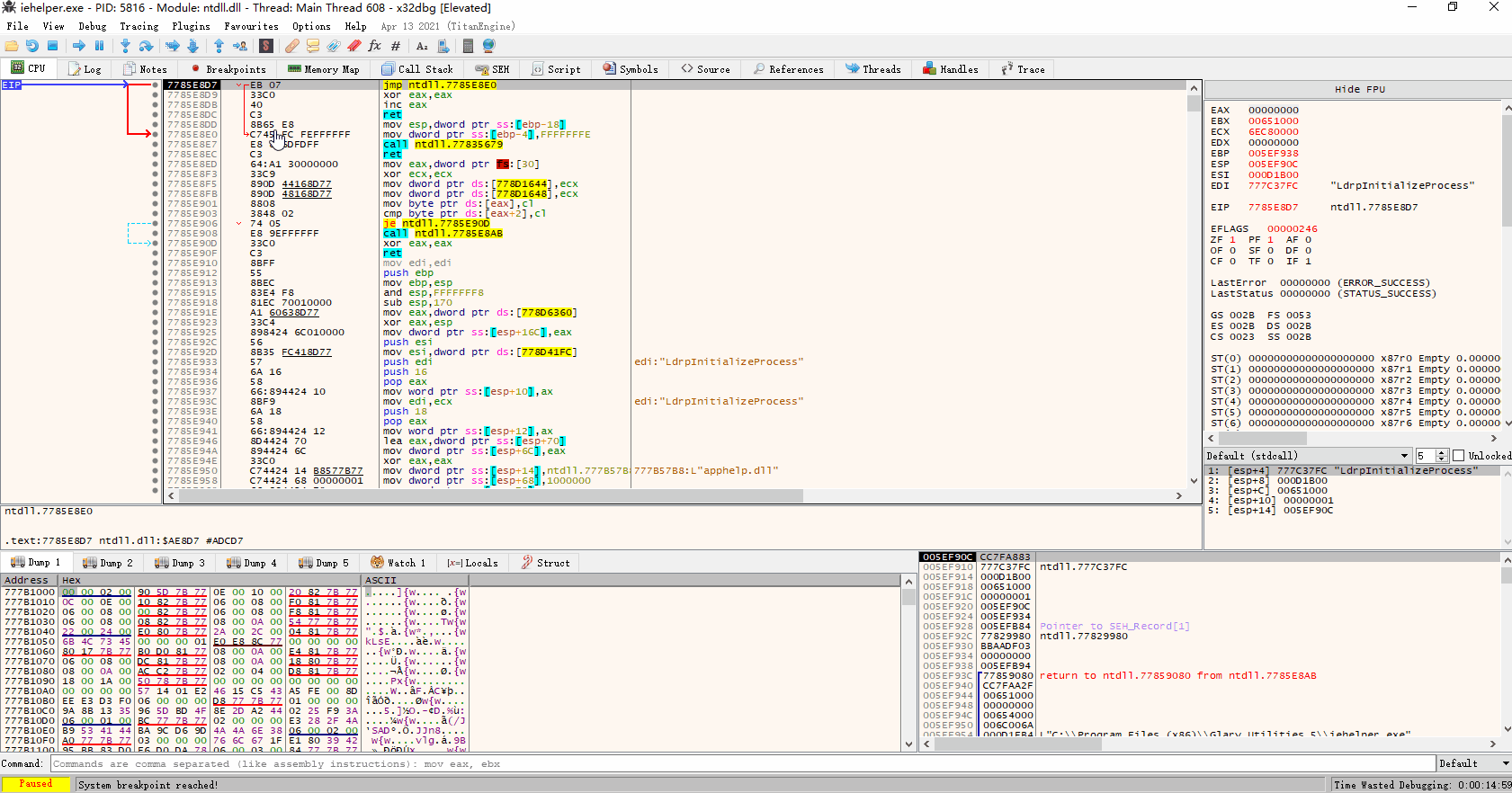 Call StackFunction module data display is abnormal · Issue #2637 · x64dbg/x64dbg · GitHub