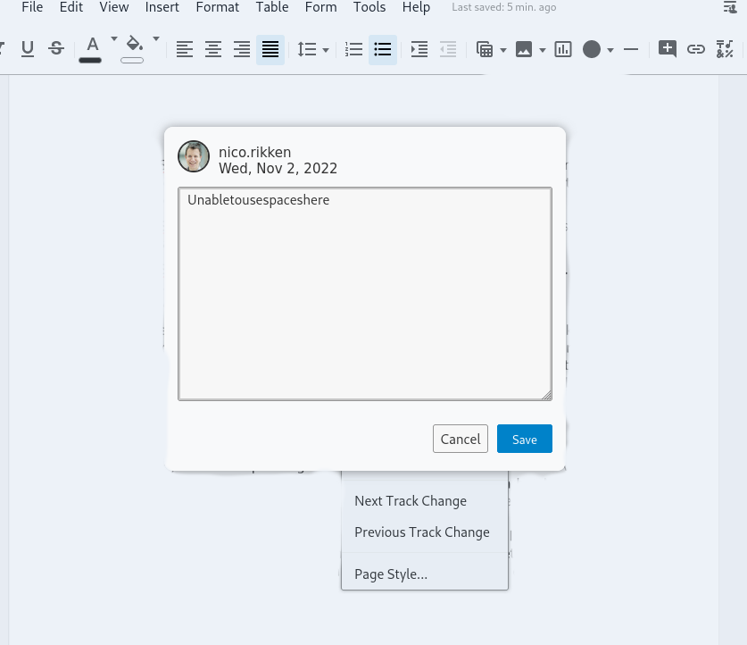 Typing space not possible in comment when popup is active · Issue #5412 ...