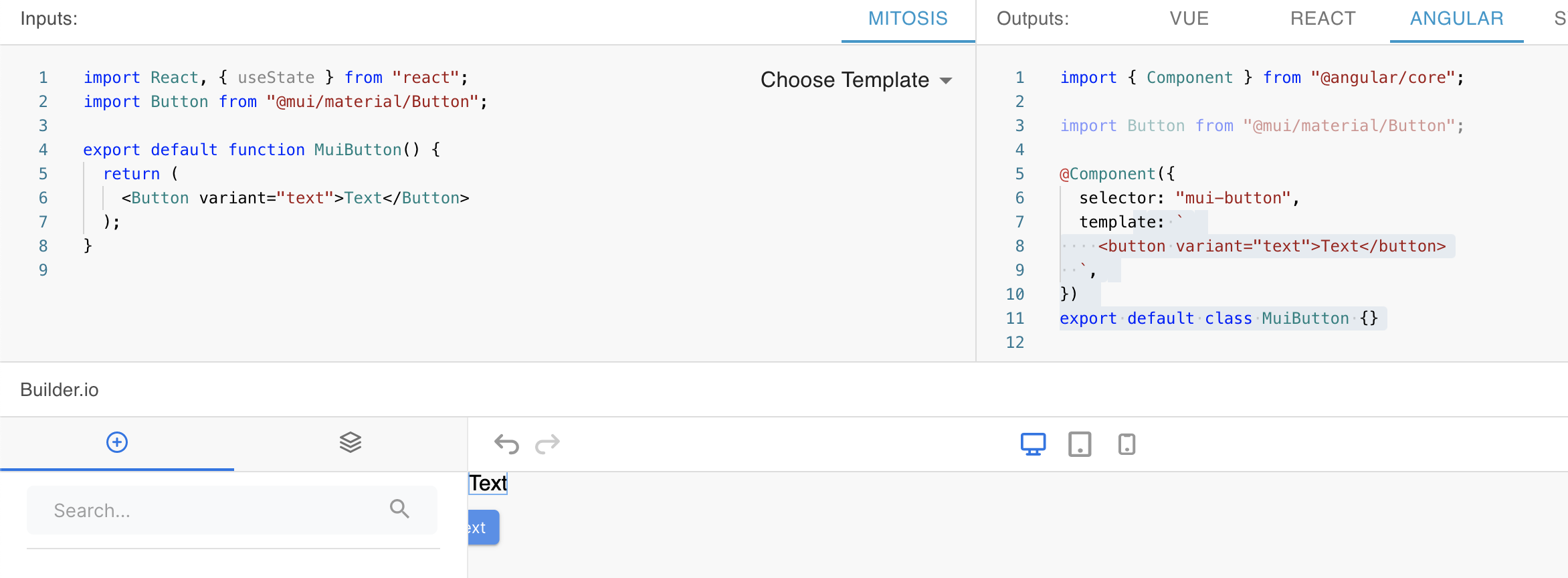 Is it possible to re-use components from material library for conversion from mitosis to other ...