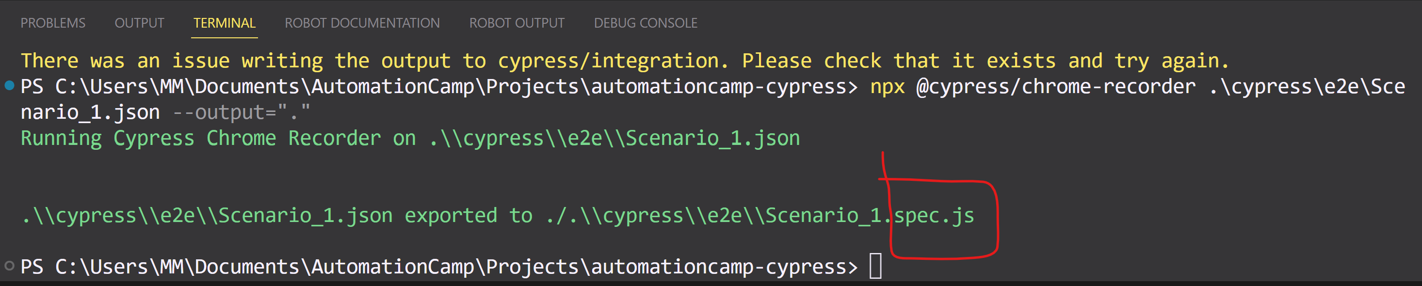 The plugin still looking for cypress/integration folder · Issue #54 · cypress-io/cypress-chrome ...
