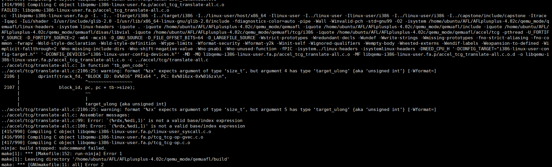 Error When Building Qemu Support For I386 · Aflplusplus Aflplusplus