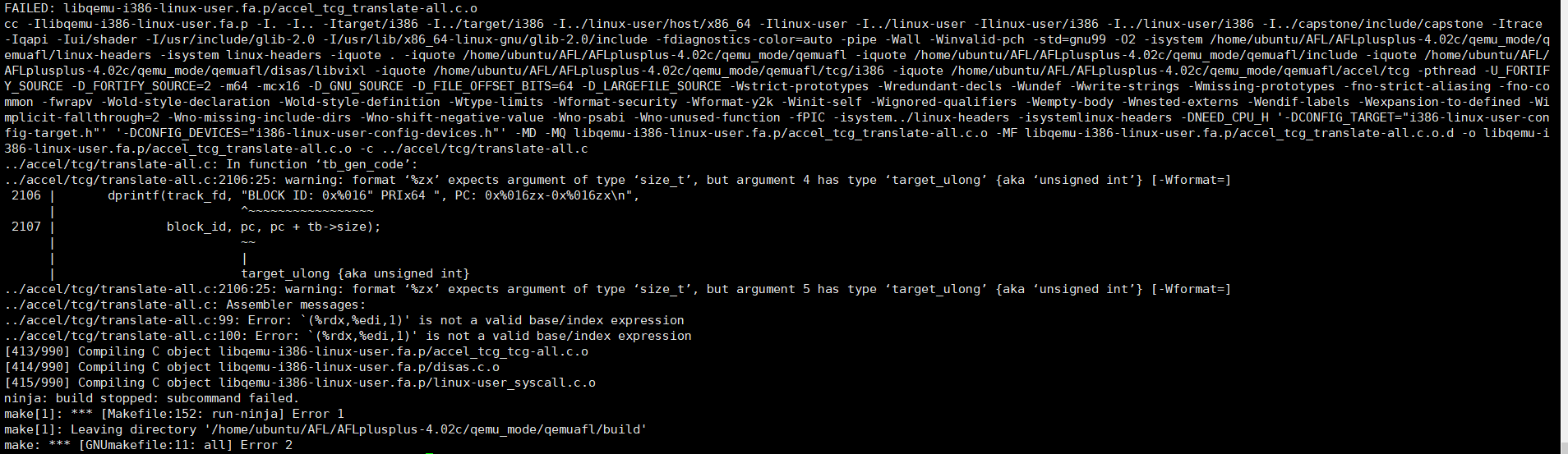 Error when building qemu support for i386 · AFLplusplus AFLplusplus · Discussion #1493 · GitHub