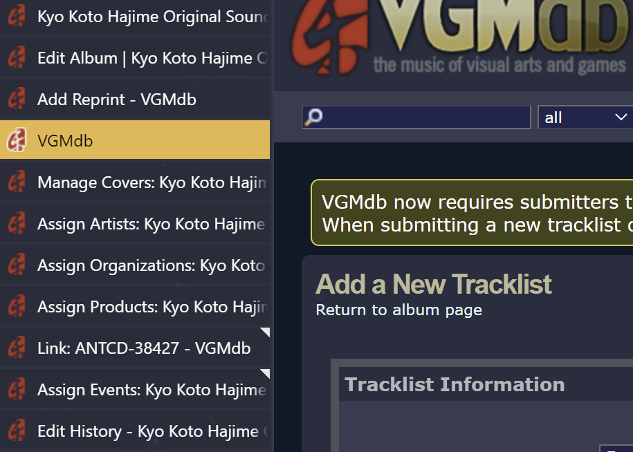 Add a page title for /tracklist-submit.php · Issue #457 · vgmdb/tracker · GitHub