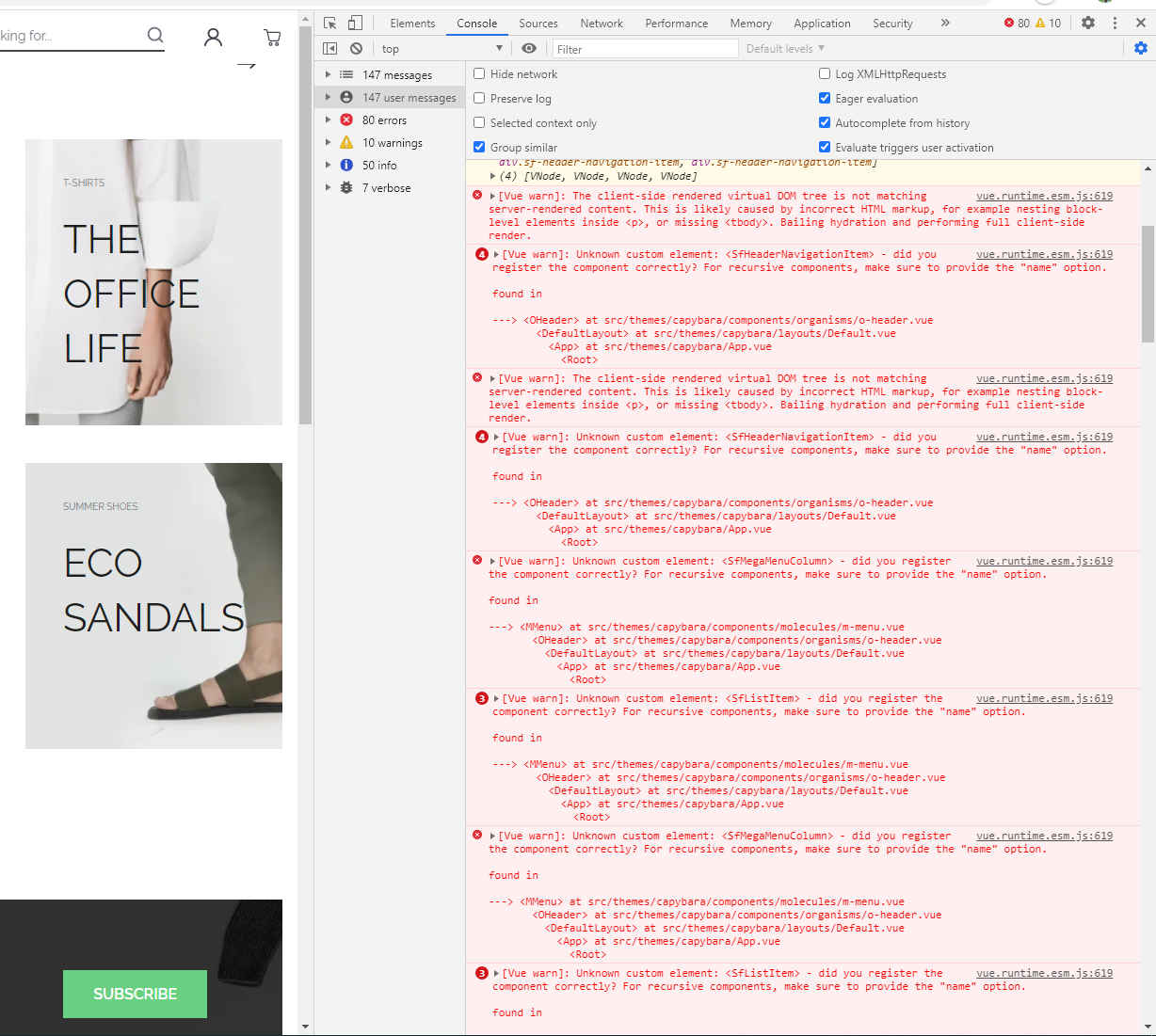 Many Errors After Fresh Install Vue Warn Unknown Custom Element