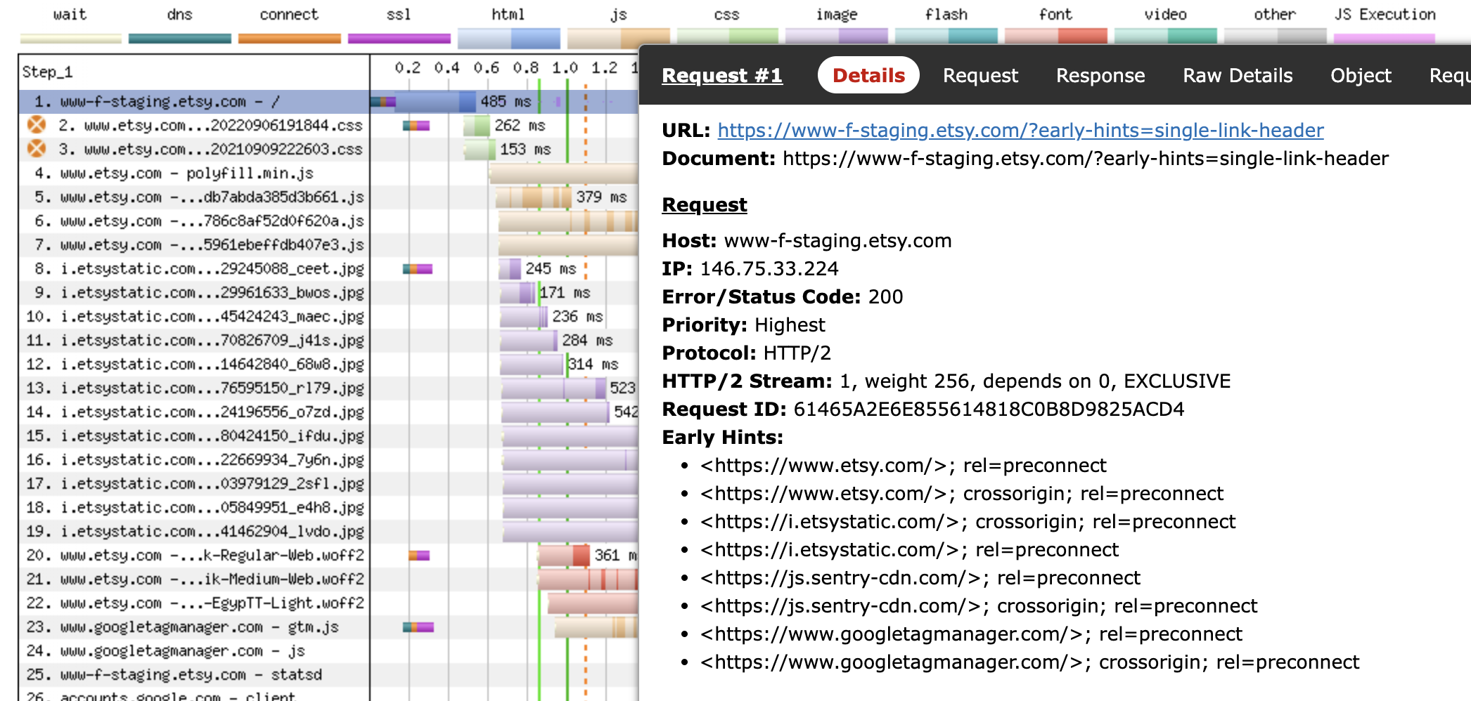 103 Early Hints Not Reported Correctly When Multiple Link Headers