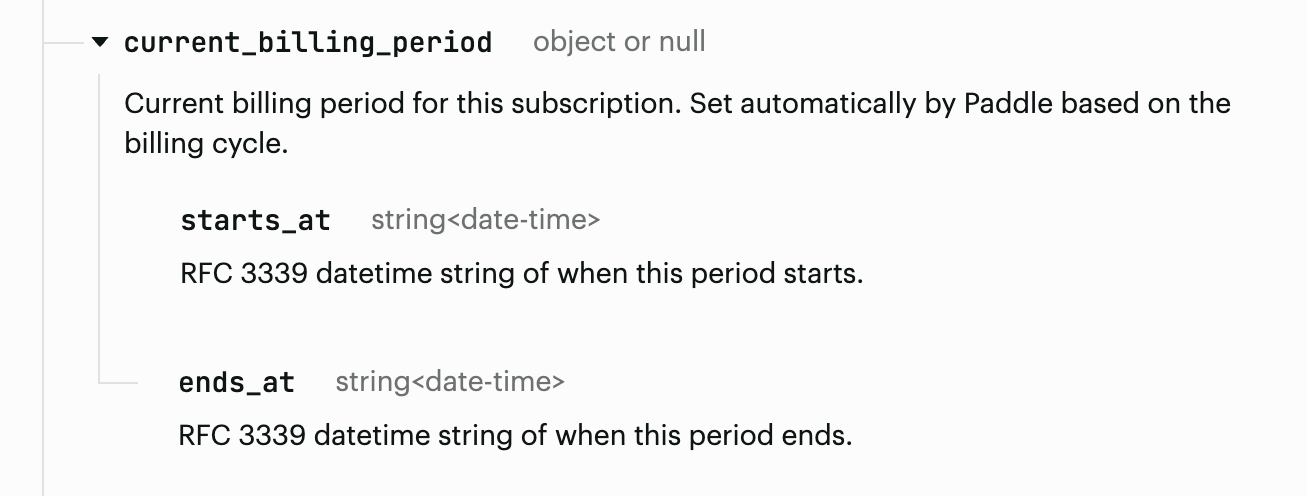 wrong type with Subscription.current_billing_period · Issue #1 · kossnocorp/paddle-billing · GitHub