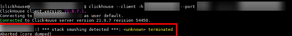 ByConity client unexpectedly terminated when adding compile option "-fstack-protector-strong" or ...