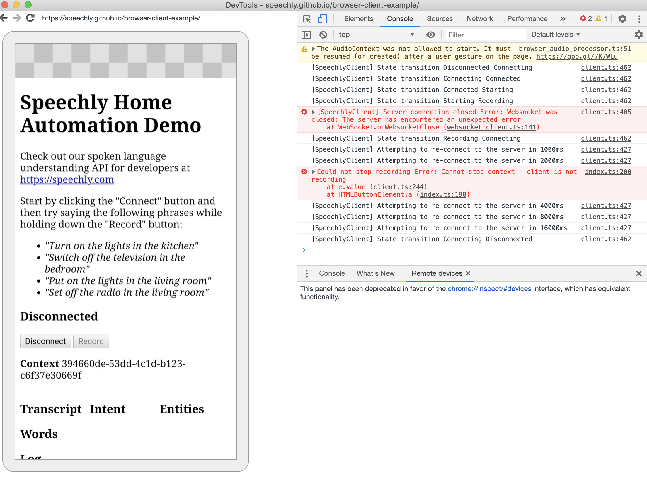 "Client is not recording error" on mobile Chrome on Android · Issue #31 · speechly/speechly · GitHub