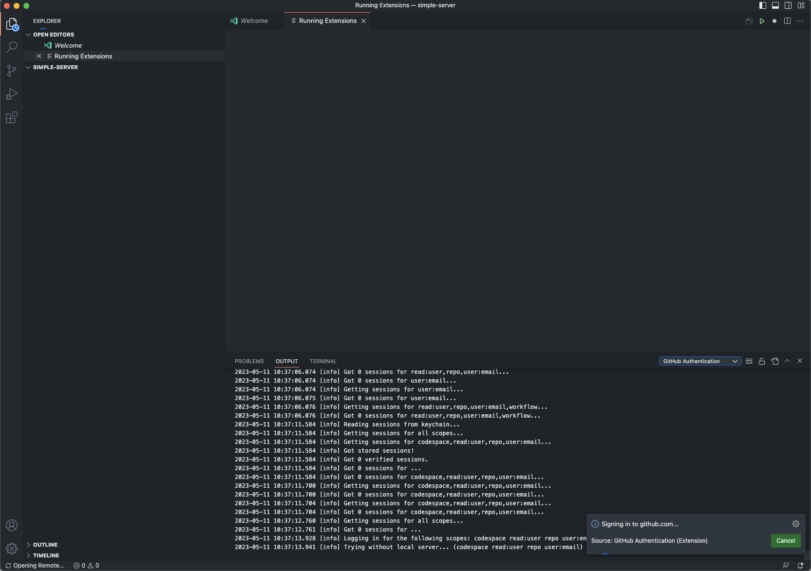 Authentication cannot complete while a resolver is pending · Issue #182217 · microsoft/vscode ...